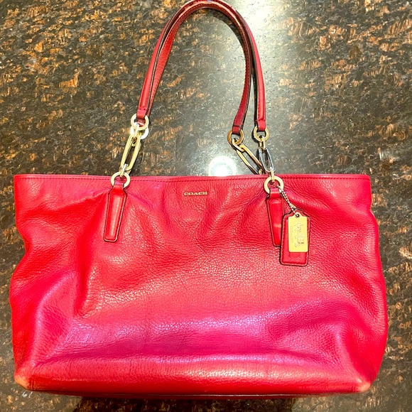 Coach | Bags | Coach Red Leather Tote Purse | Poshmark